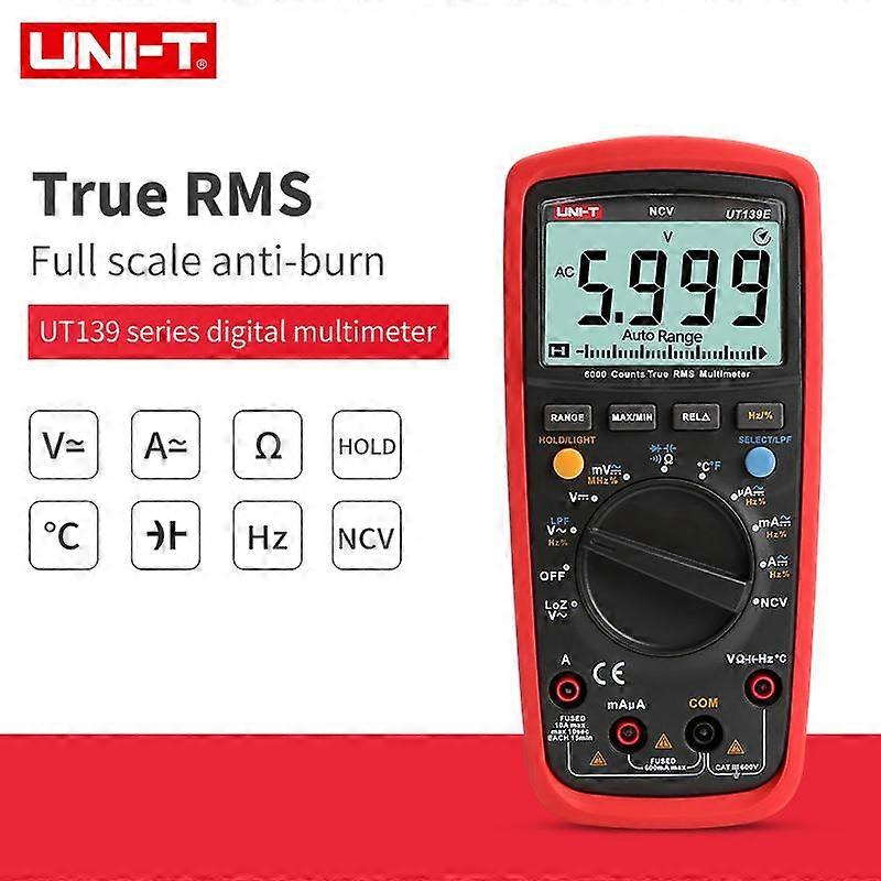 UNI-T UT139E True RMS Digital Multimeter MAX/MIN/REL modes Auto Range Selectable 6000 Count ...