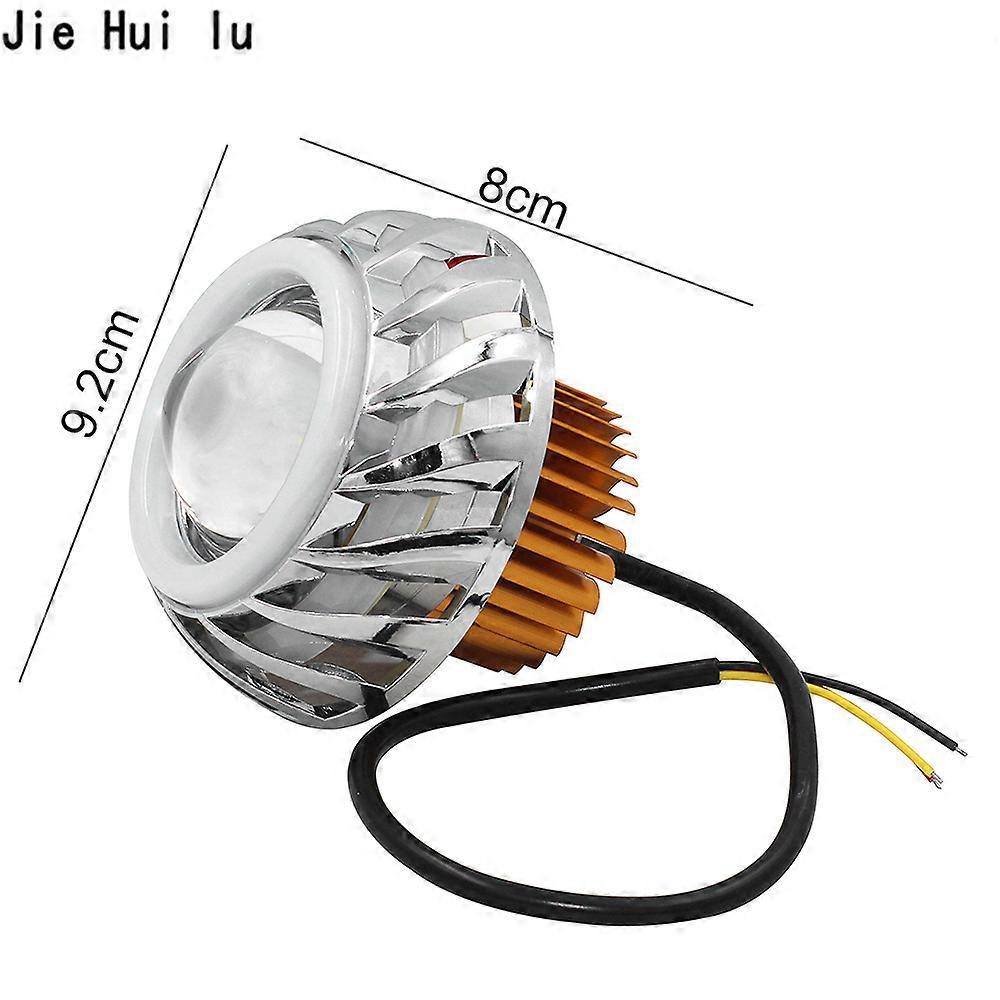 Car Motorbike Motorcycle Head 30W LED Angel Eyes Headlight Lens High ...