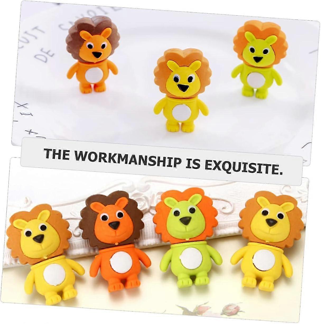 36 Pcs Little Lion Eraser Mini Animal Erasers Student Gifts Mini ...