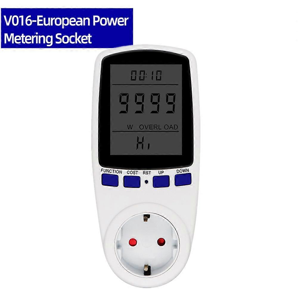 Digital LCD Energy Power Wattmeter Meter Socket Kwh Voltage AC 230V EU ...