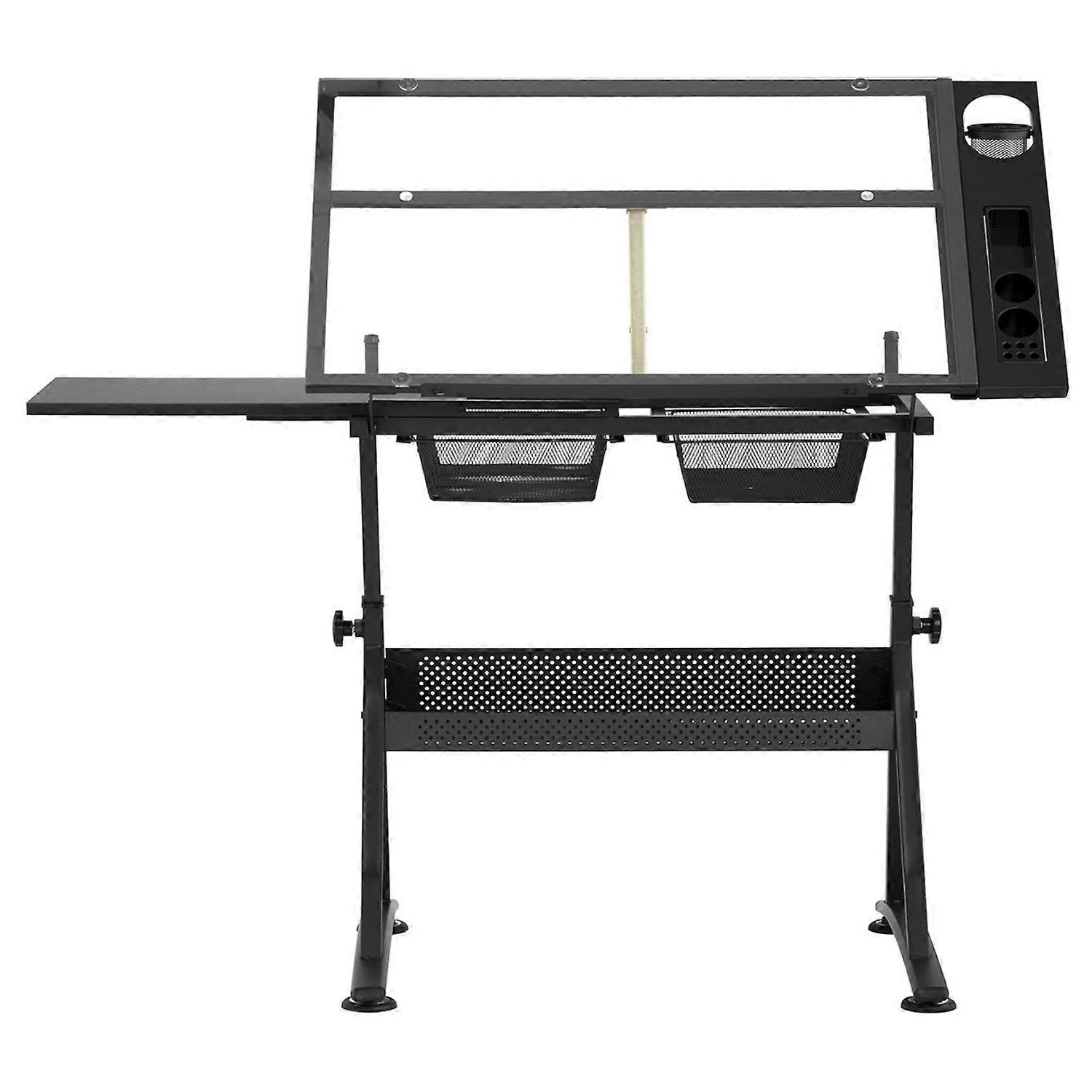 Desk, glass drawing table with drawers for drawing and sketching ...