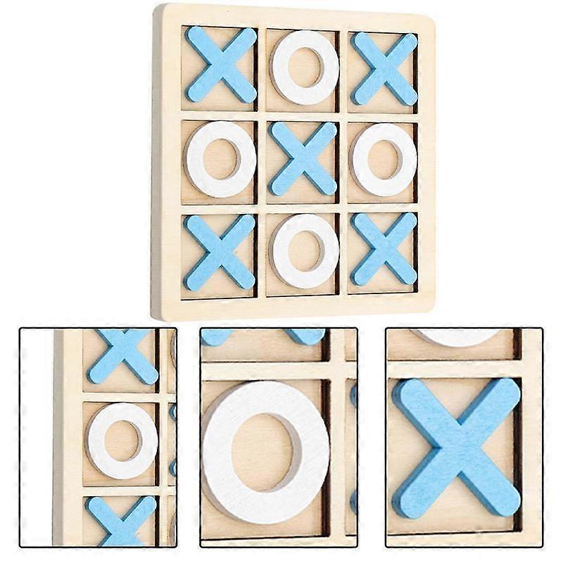 Children Early Education Toy Wooden Tic-Tac-Toe Chess Three Line OX ...