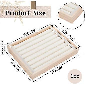 2 Pcs 7 Slots Ring Holder Display Trays 7x9.5x1.2Inch Velvet Leather ...