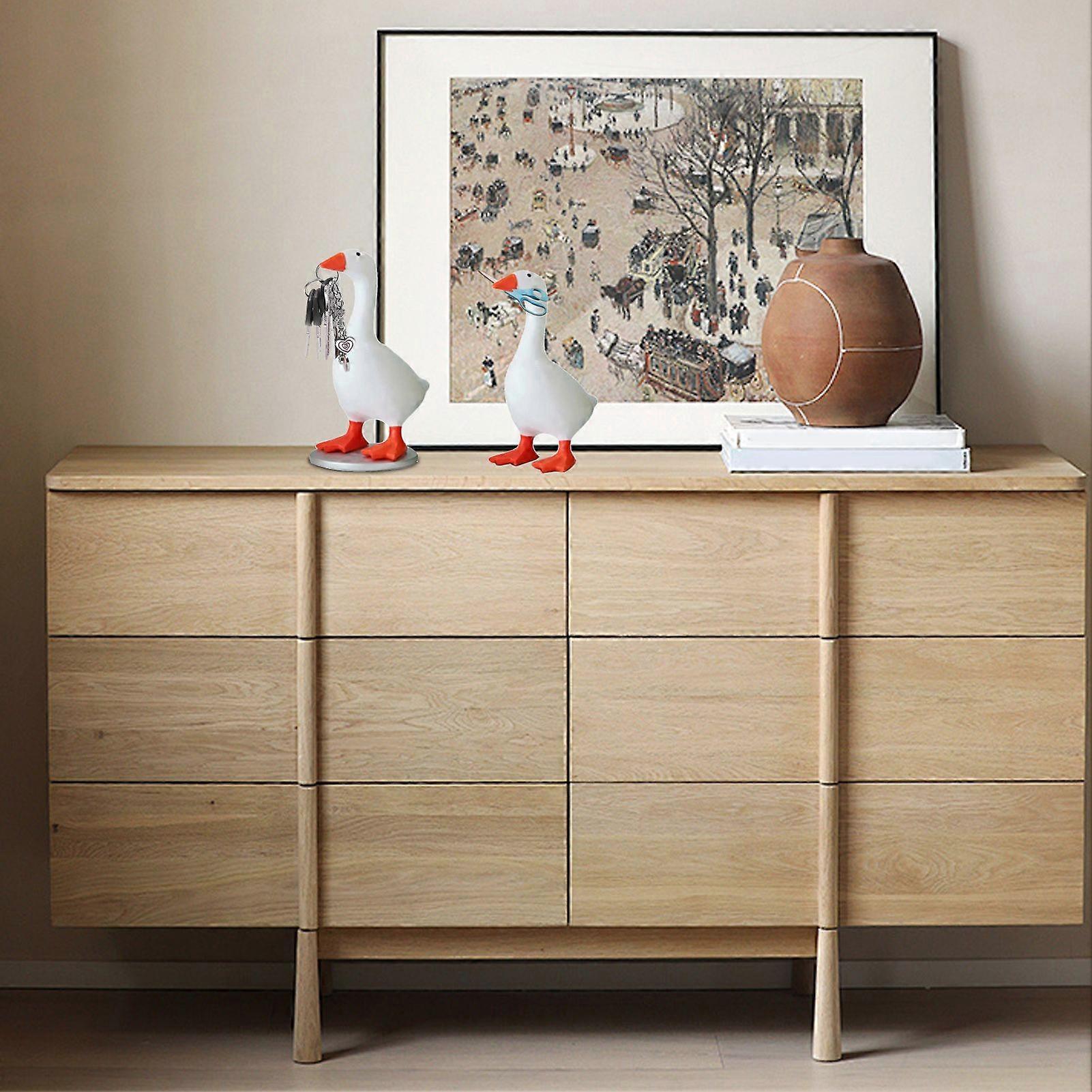 Magnetic Goose Key Holder Resin Desk Goose Figurines Aesthetic Animal ...