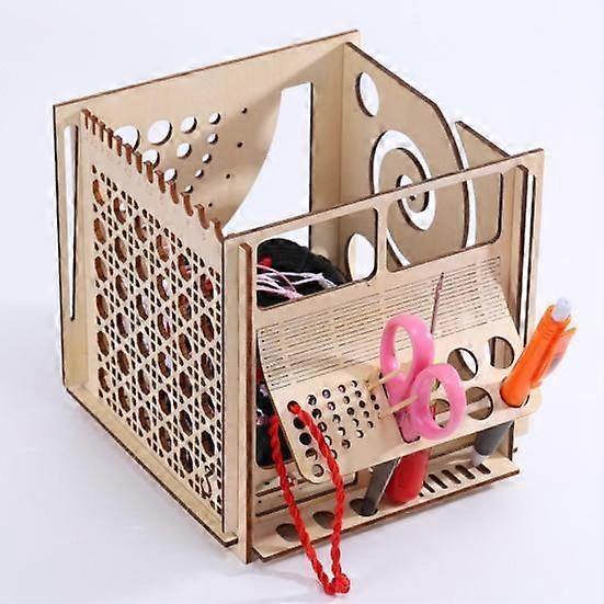 Wooden Yarn Bowl Multifunction Knitting Yarn Desktop Ball Storage Box ...