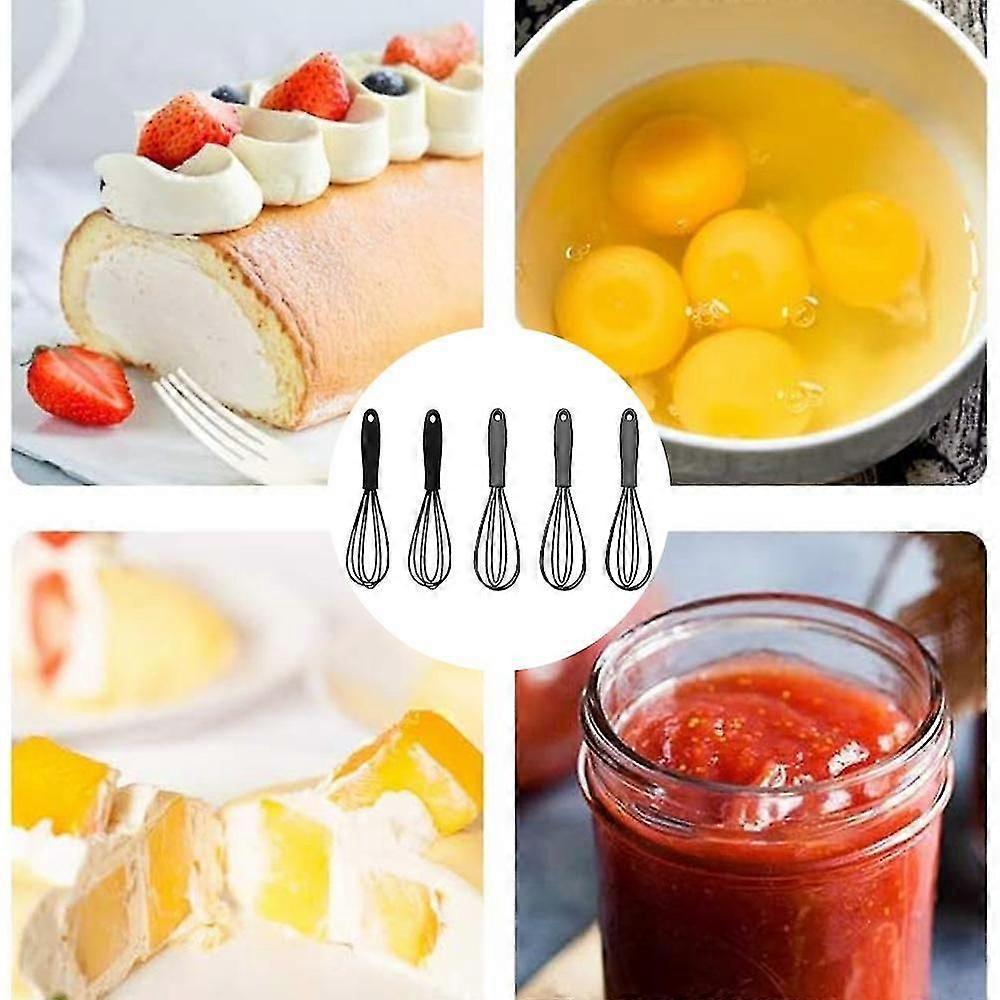 5 Pack Kitchen Small Whisks Set, Egg Beater For Cooking Blending ...