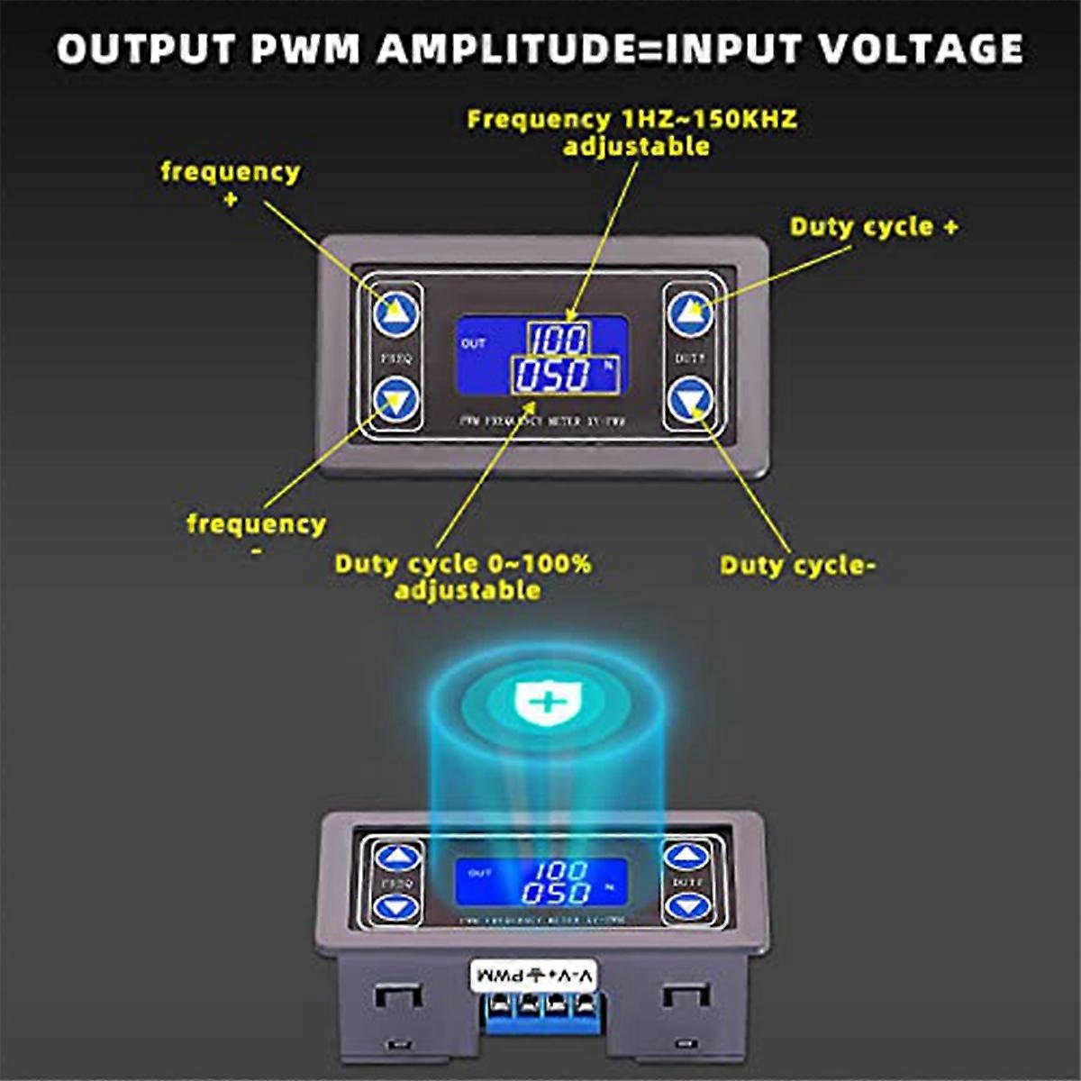 Adjustable Signal Generator, PWM Pulse Frequency Duty Cycle Rectangular ...