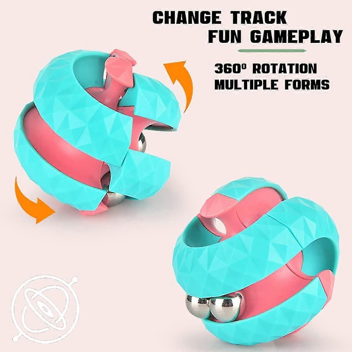 Pink-cube Shaped Rotating Maze Ball-5.6*5*5cm - Sensory Toy For Anxiety And Stress Relief ...