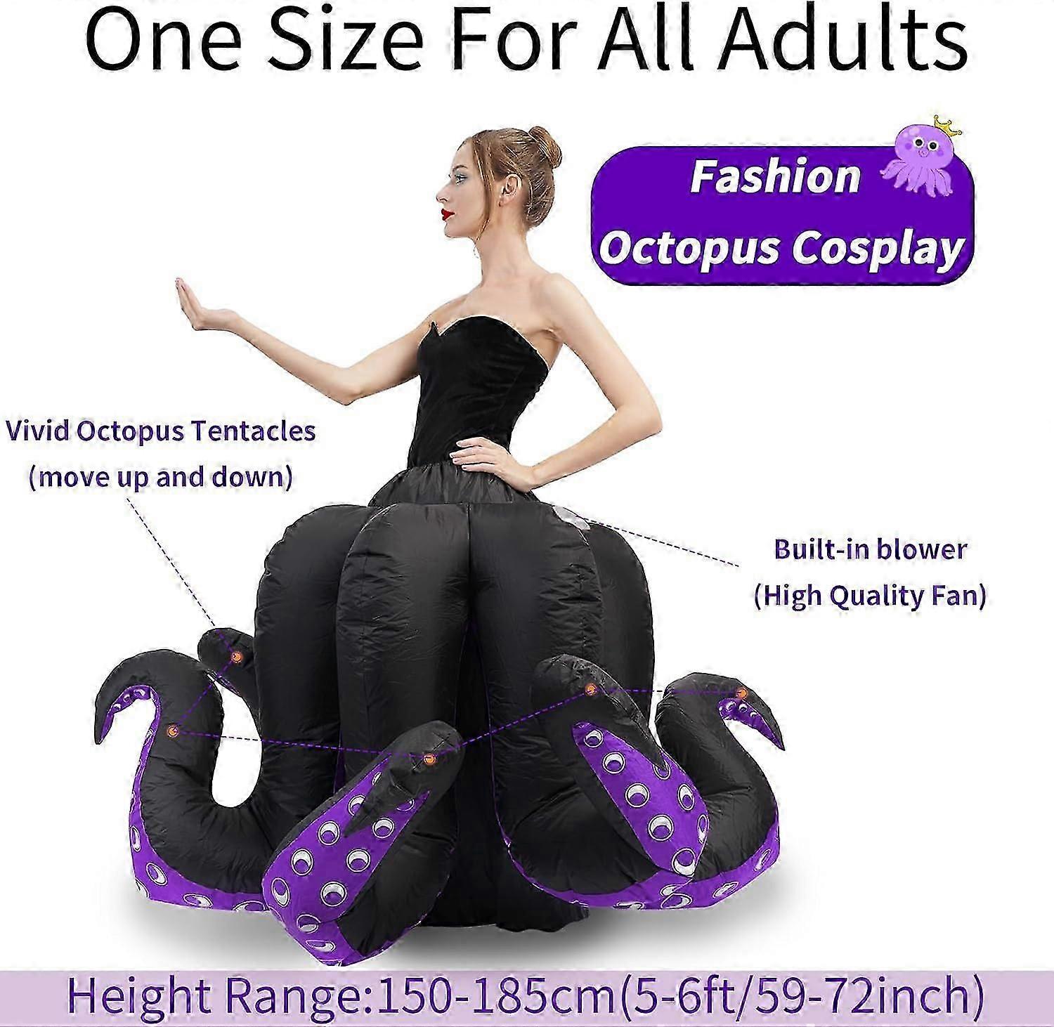 Anroong Inflatable Costume Octopus Halloween Costumes Adult Kids Blow ...