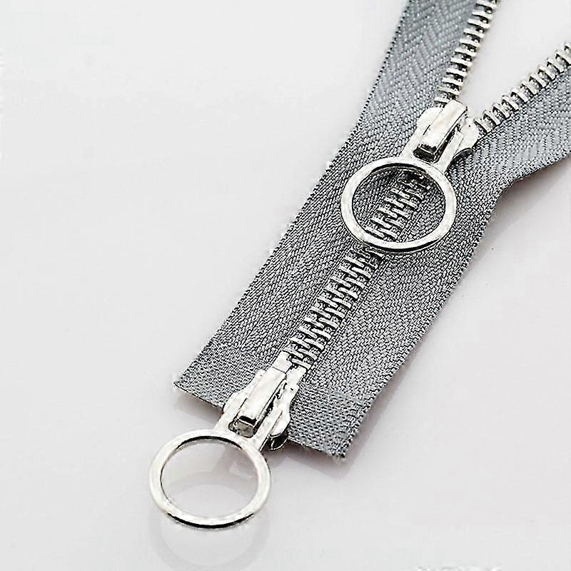 5# 70/90cm Metal Zipper Double Slider Round Ring Zipper For DIY Sewing ...