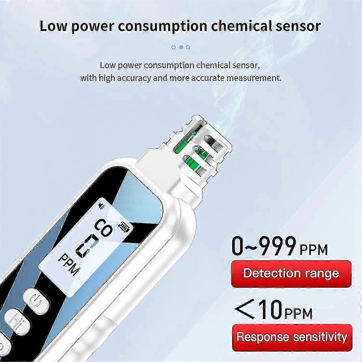 Portable Carbon Monoxide Detectors for Travel, LCD Display Handheld CO ...