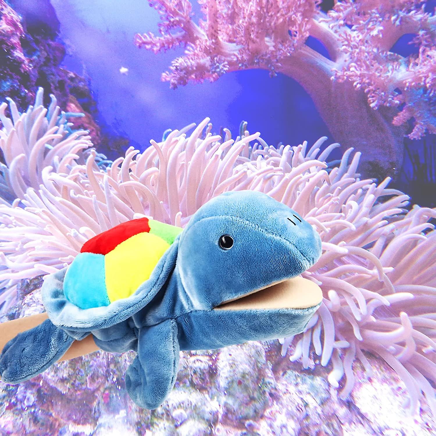 Animal Hand Puppets 11 Inch Sea Turtle Plush Dinosaur Animals Hand ...