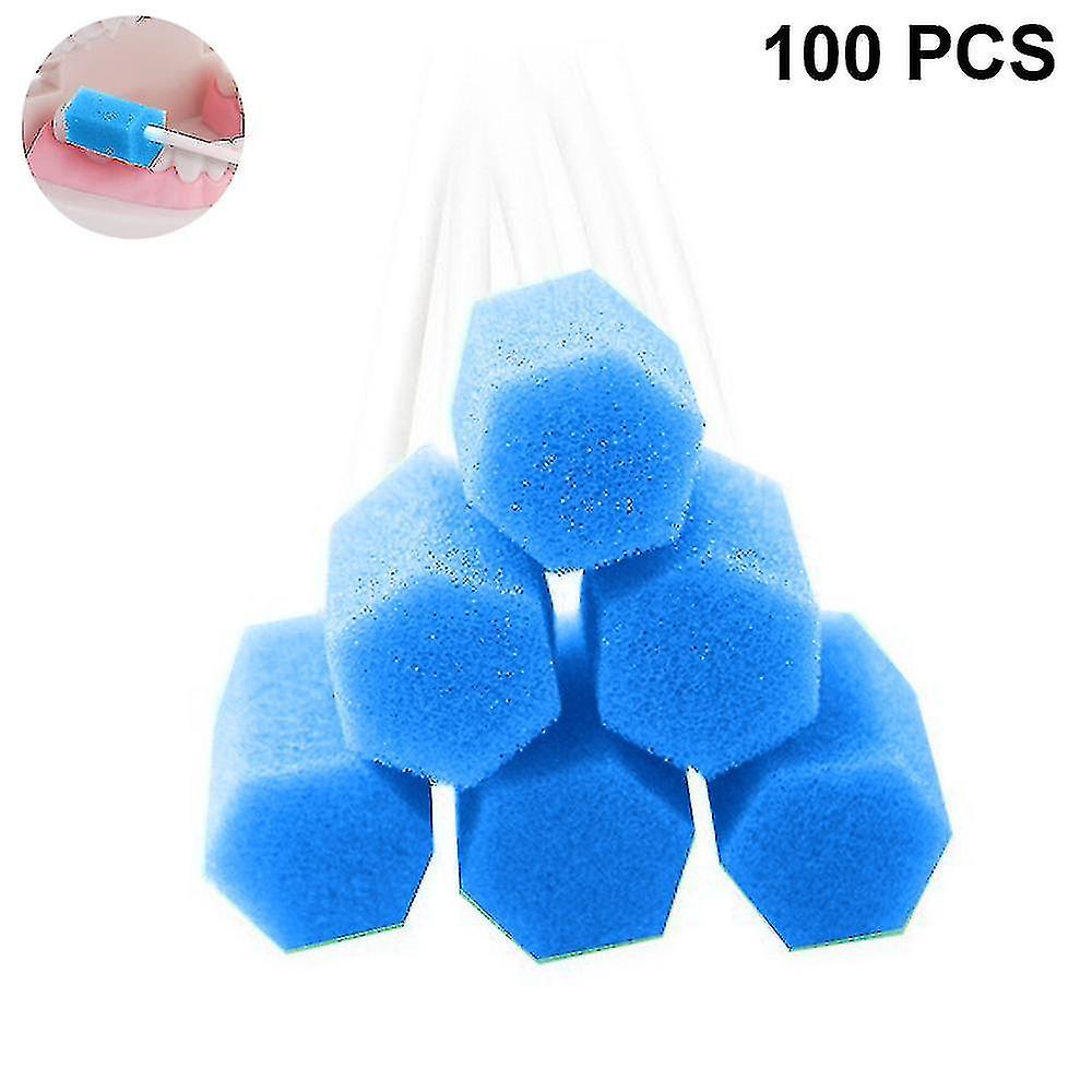 100 Pcs Oral Care Swabs - Tooth Cleaning Mouth Toothette Oral Sponge ...