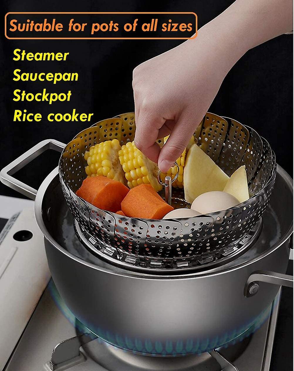 Vegetable Steamer Basket, Premium Stainless Steel Veggie Steamer Basket ...