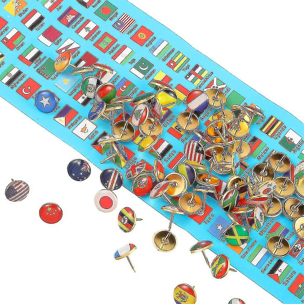 Push Pins National Flag Thumb Tacks Country Map Push Pins For Bulletin ...