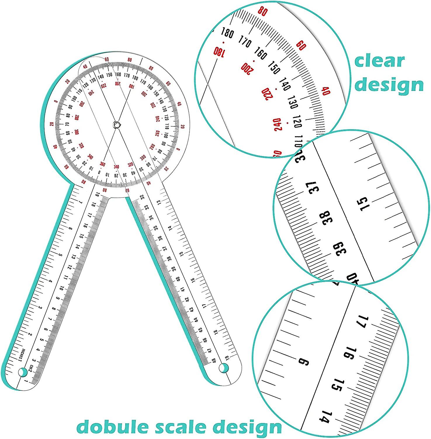 12 Inch Goniometer Transparent Orthopedic Angle Ruler Plastic ...