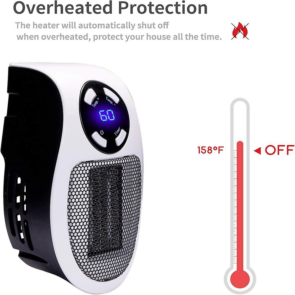 Draagbare elektrische verwarming Timer + afstandsbediening Digitale ...