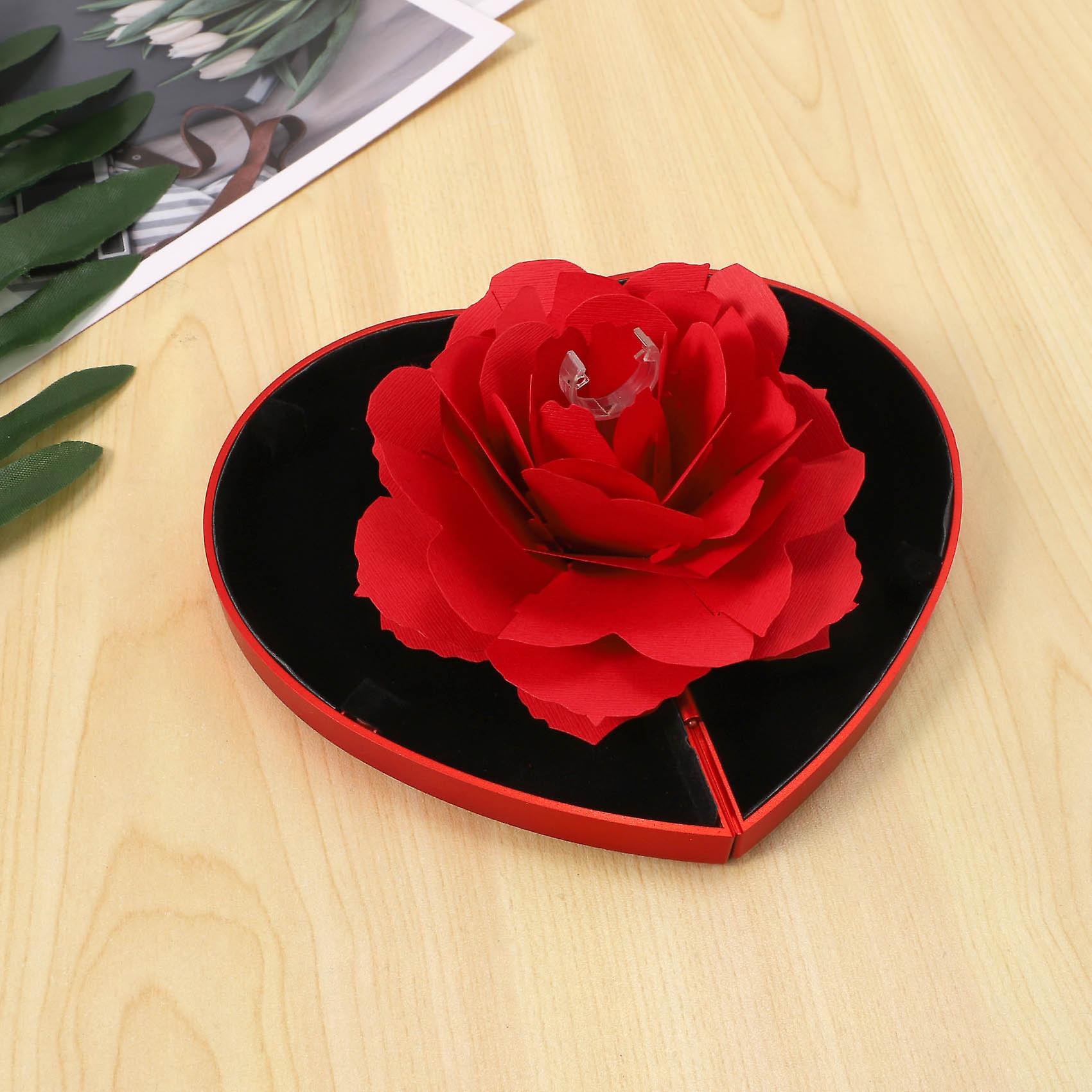 Flower Rotating Ring Box, Proposal Box, Wedding Engagement Ring Box ...