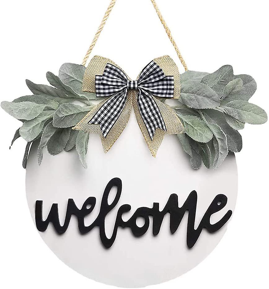 Welcome Garland Sign For Front Door Decoration, Farmhouse Door Garland ...