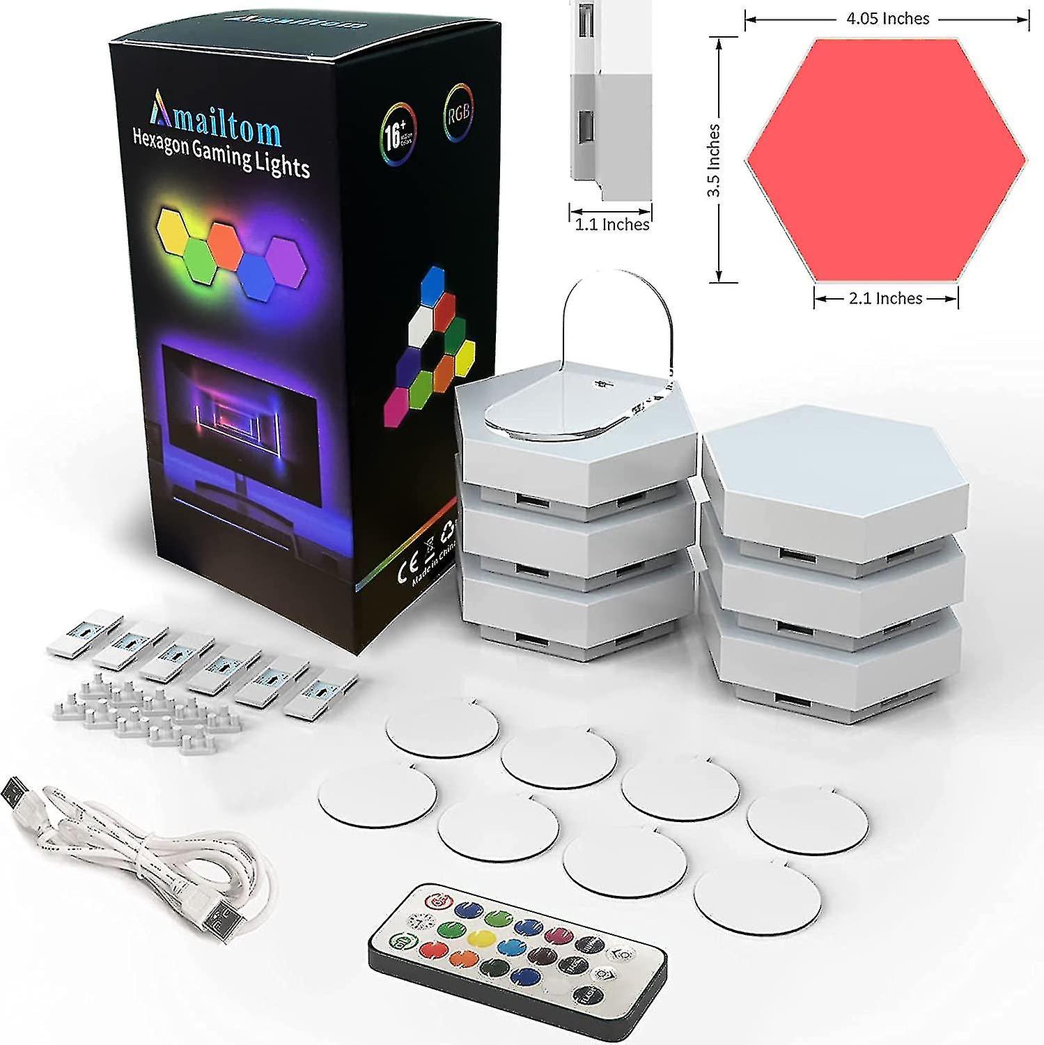 Hexagon Lights With Remote Control, Smart Led Wall Light Panels Touch ...