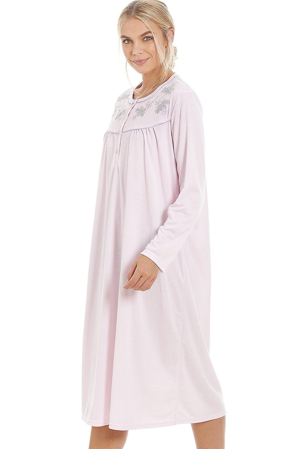 Women's Camille Womens Classic Light Pink Long Sleeve Nightdress ...
