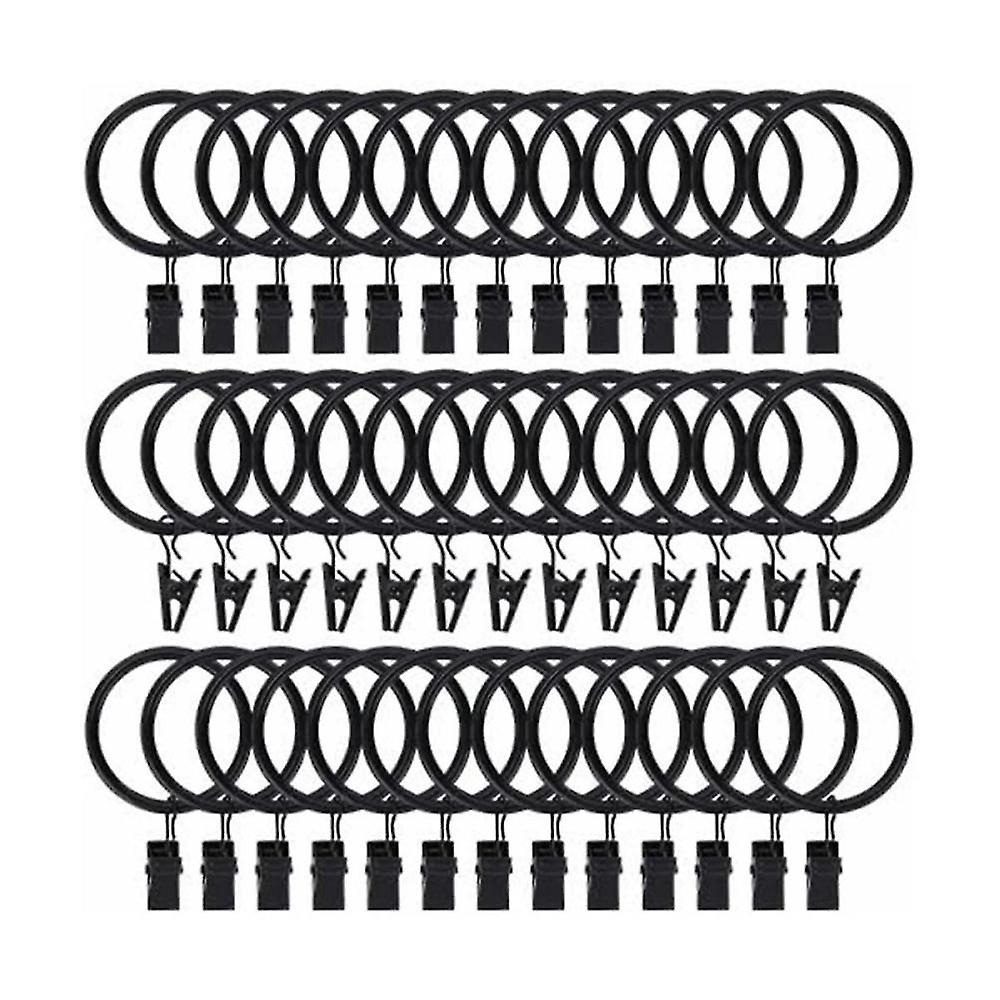 40pcs Rustproof Drapery Matte Stainless Steel Metal Curtain Rings With ...