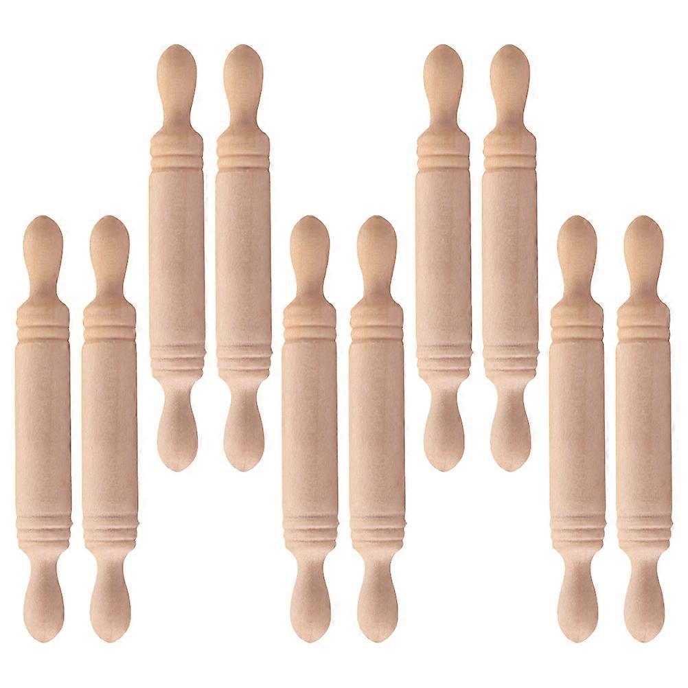 10 Pcs Cake Decorating Rolling Pins Baking Miniature Rolling Pin White ...