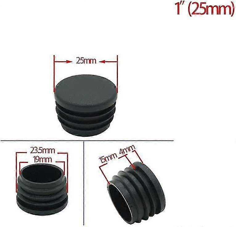 Round Plastic Plug, 20 Pcs Black Tube End Plug Chair Glides Round End ...
