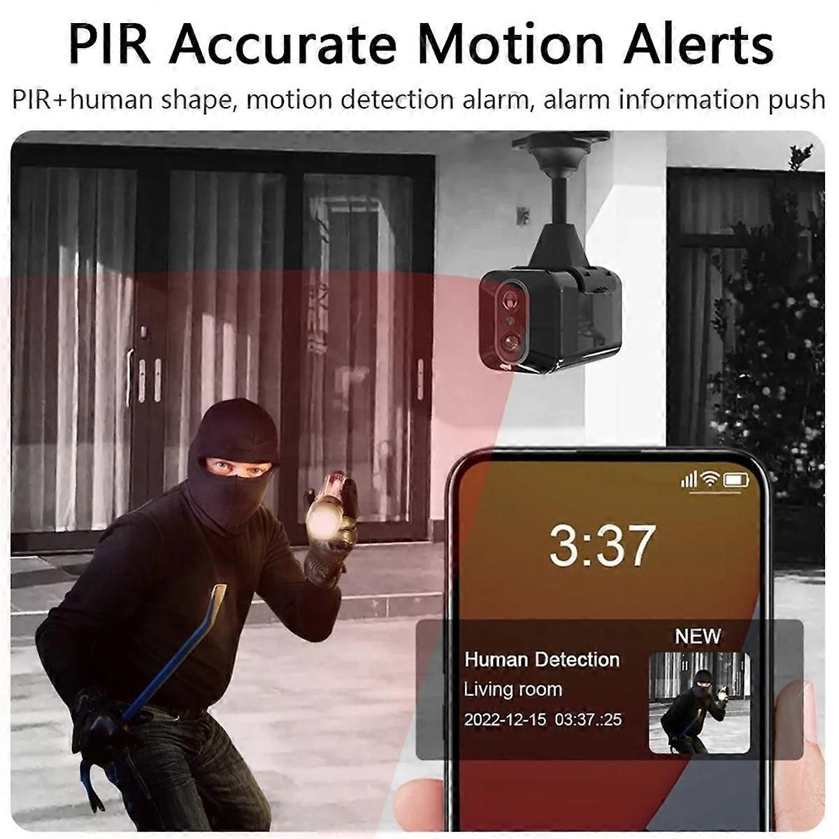 SIM Card Mini Camera Built-In Battery PIR Motion Detection Indoor ...