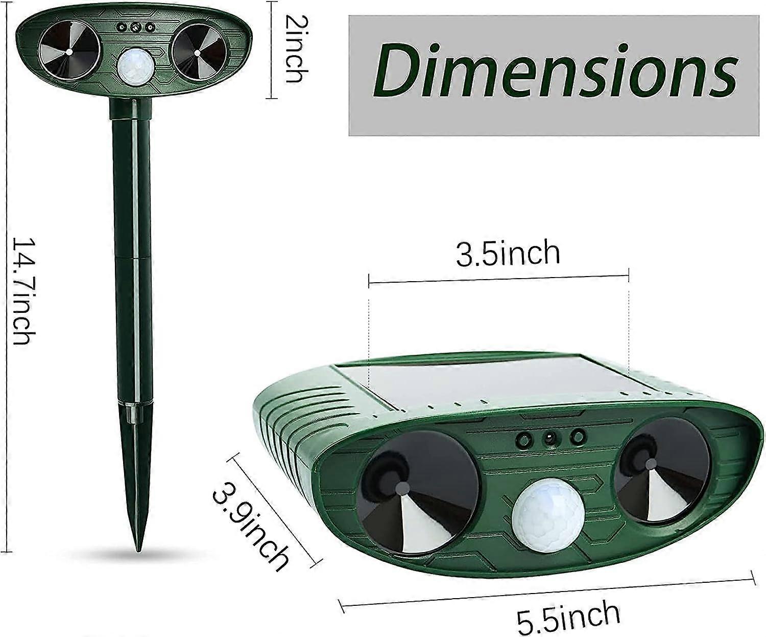 Ultrasonic Cats Pest Repeller Outdoor Solar Powered Pest Repeller ...