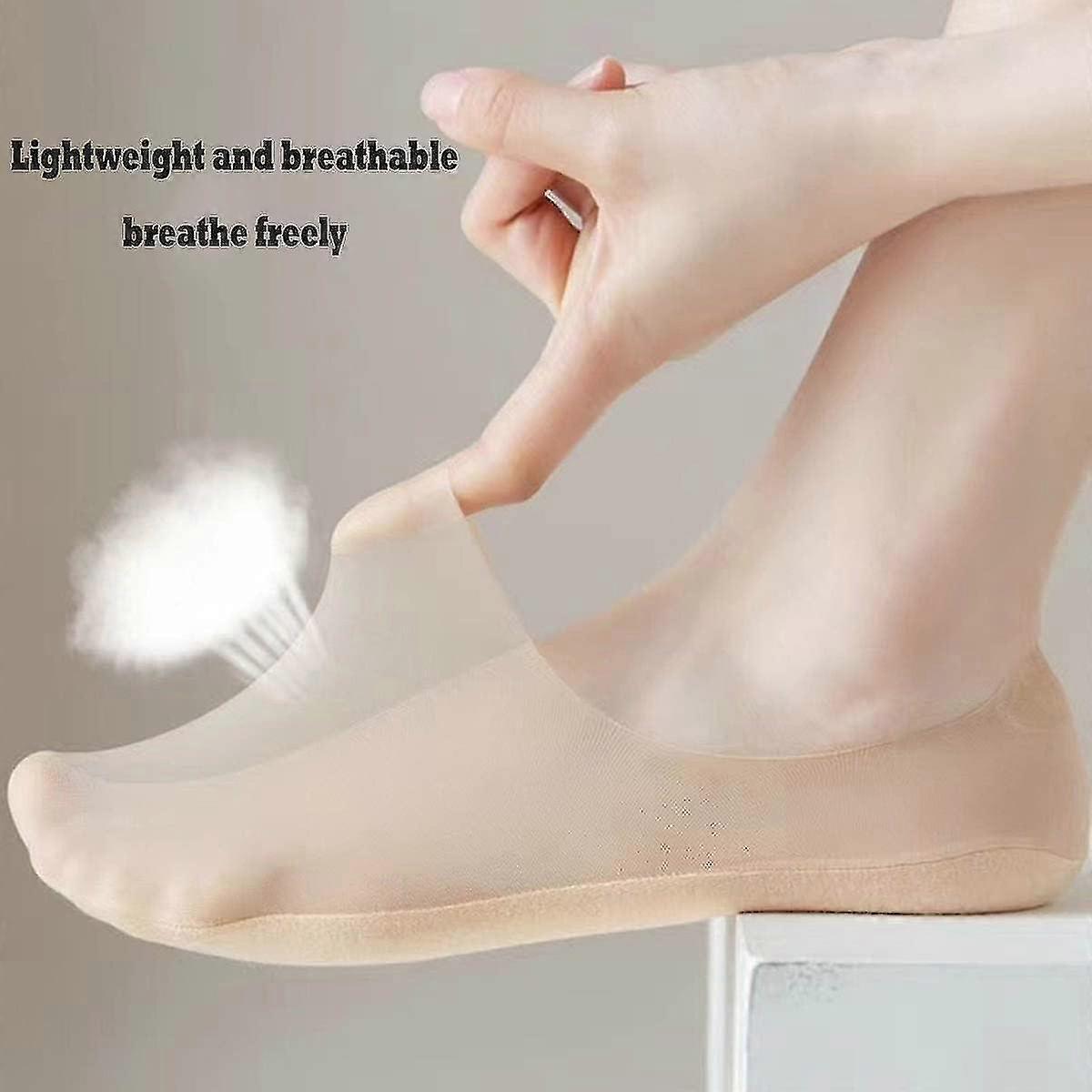 9 Pairs Invisible Non-slip Ice Silk Socks, Thin Breathable Low Cut ...