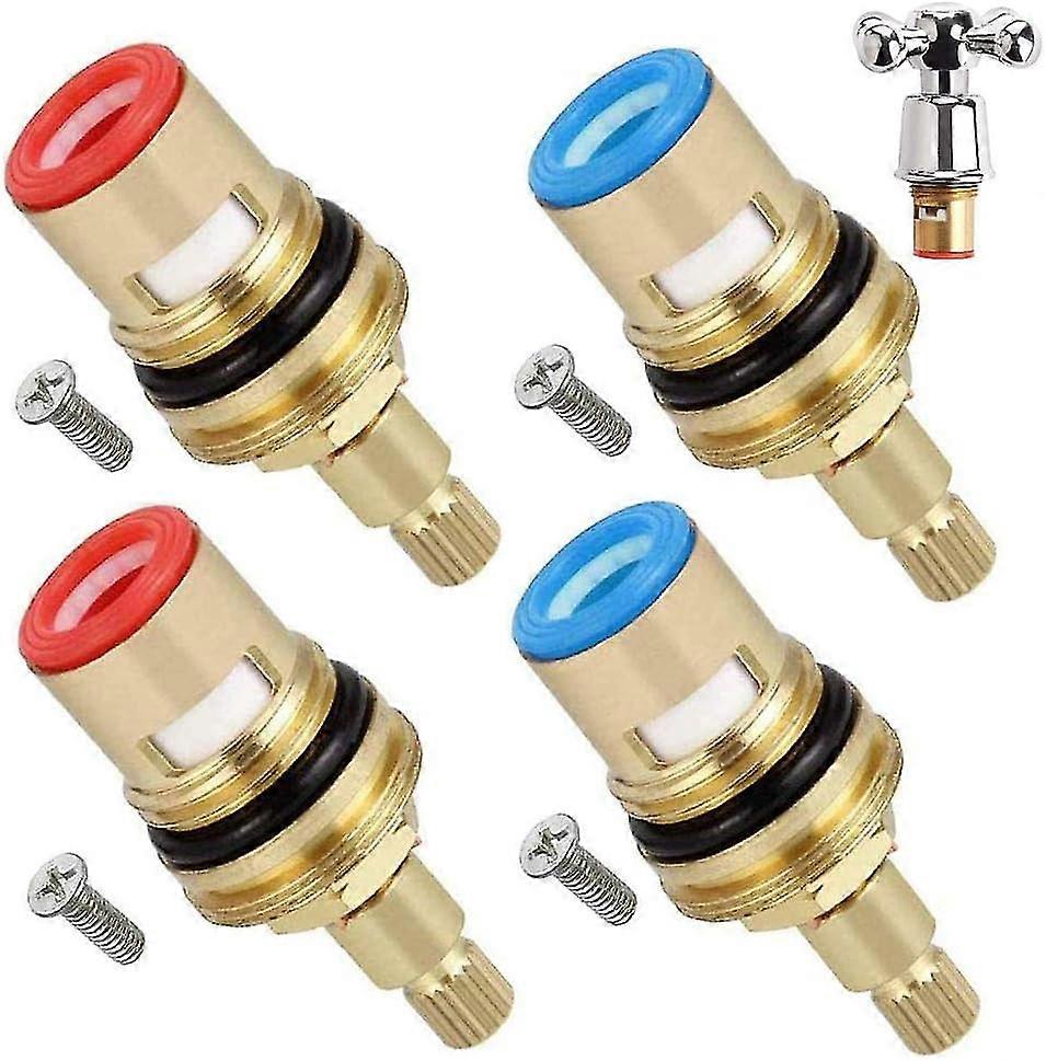 4 Pieces Brass Ceramic Disc Faucet, Replacement Ceramic Cartridge ...