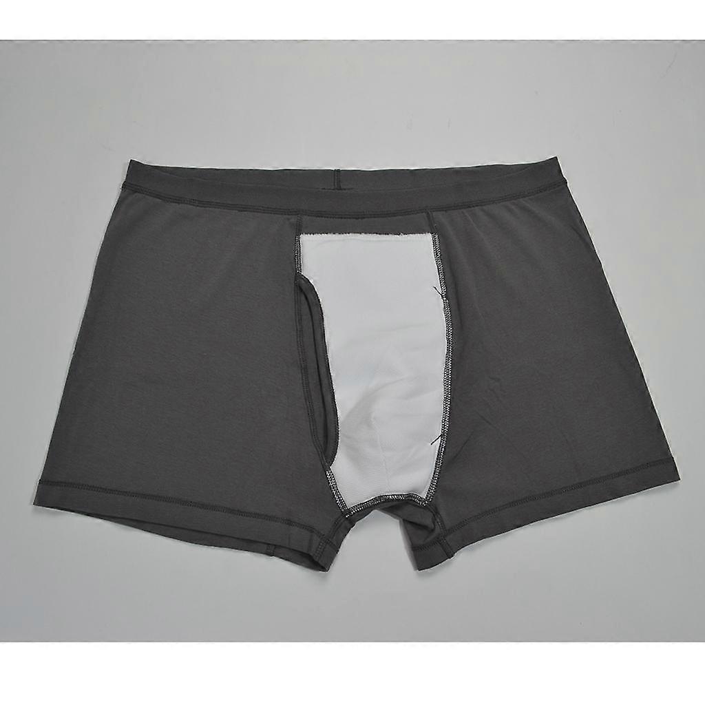 Men's Washable Incontinence Boxer Open Fly Underwear Patient Breathable ...