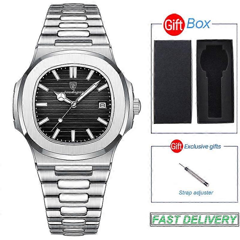 Stainless Steel Watch Men Luxury Brand Business Luminous Waterproof ...