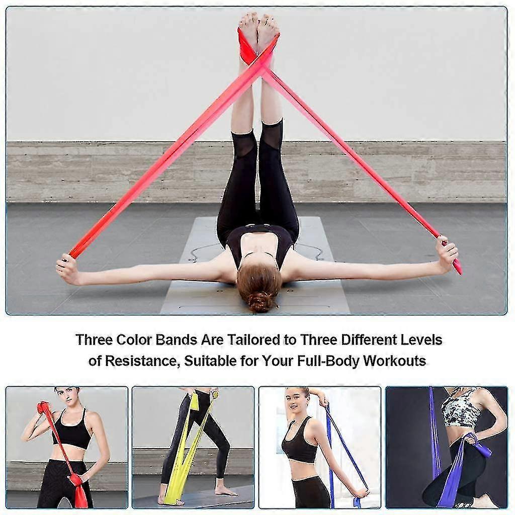 Resistance Bands Set, 1.5m Skin-friendly Exercise Bands With 3 ...