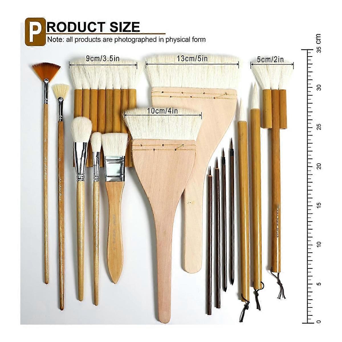 Pottery Brushes for Glazing,15 Pcs Ceramic Brushes Set Wool Bamboon ...