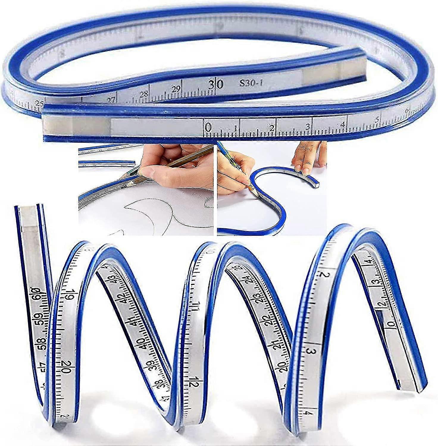 Pieces Flexible Ruler, Curved Ruler, Curved Ruler 30cm 60cm Double ...