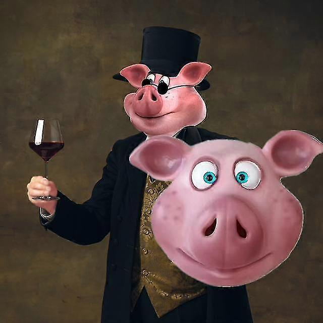 Pig Mask Horror Demon Half Face Realistic Latex Rave Cosplay Animal ...