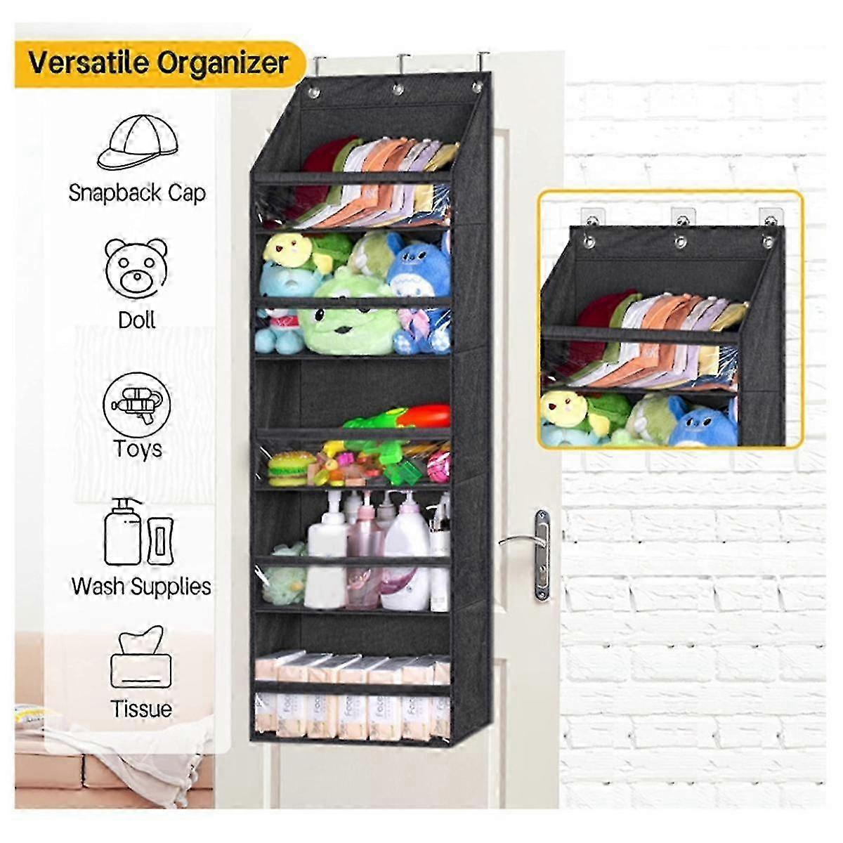 Over Door Hat Racks for Baseball Caps, Clear Deep Pockets Hat Organizer ...