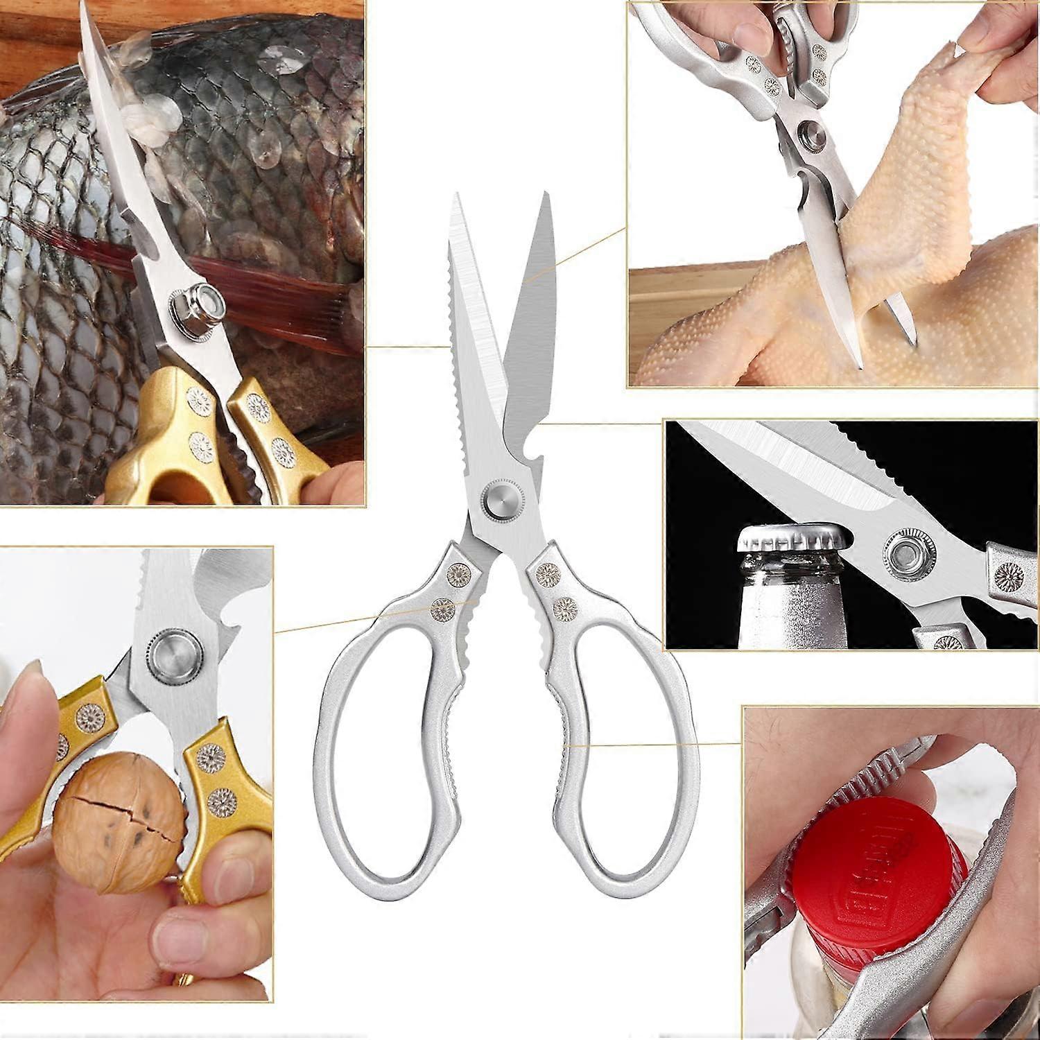 Premium Kitchen Scissors For Cutting Meat, Poultry, Fish, Bones And ...
