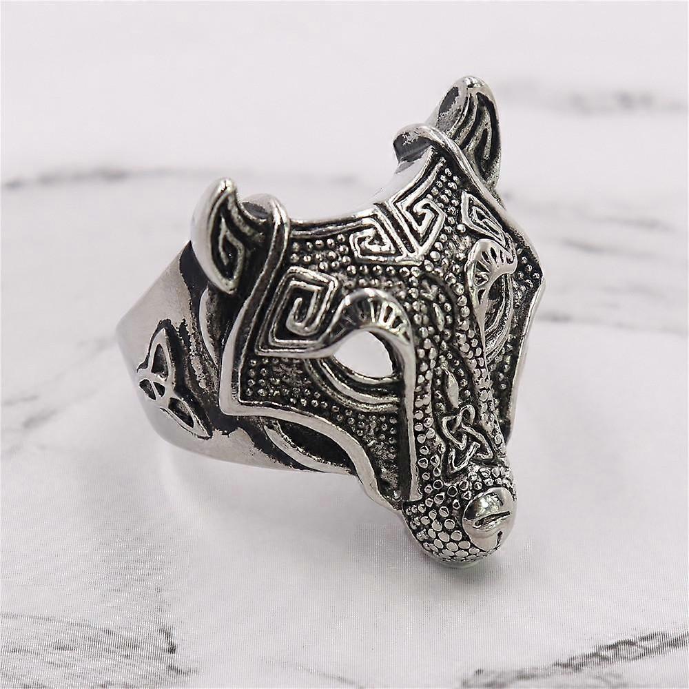 S925 silver ring ancient Greek mythology Viking legend logo wolf ...