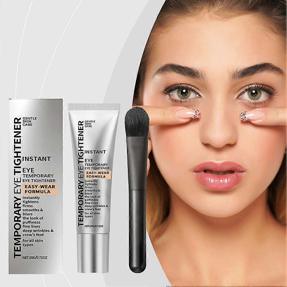 Instant Eye Tightener & Brush Set, Temporary Eye Tightener Cream, Reduces Under Eye Bags, Dark ...