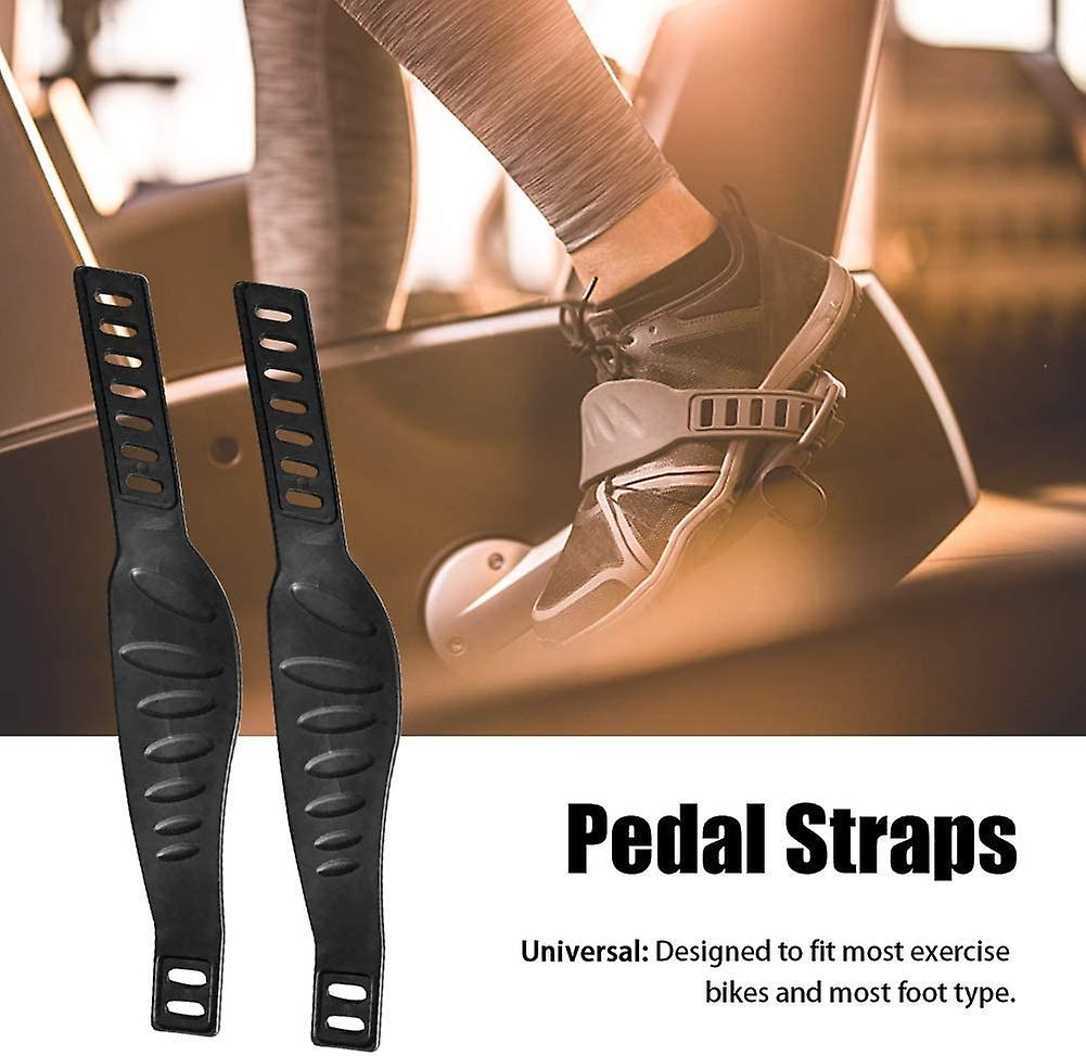 1 par motionscykel pedalstropper, heavy duty justerbar længde universal ...