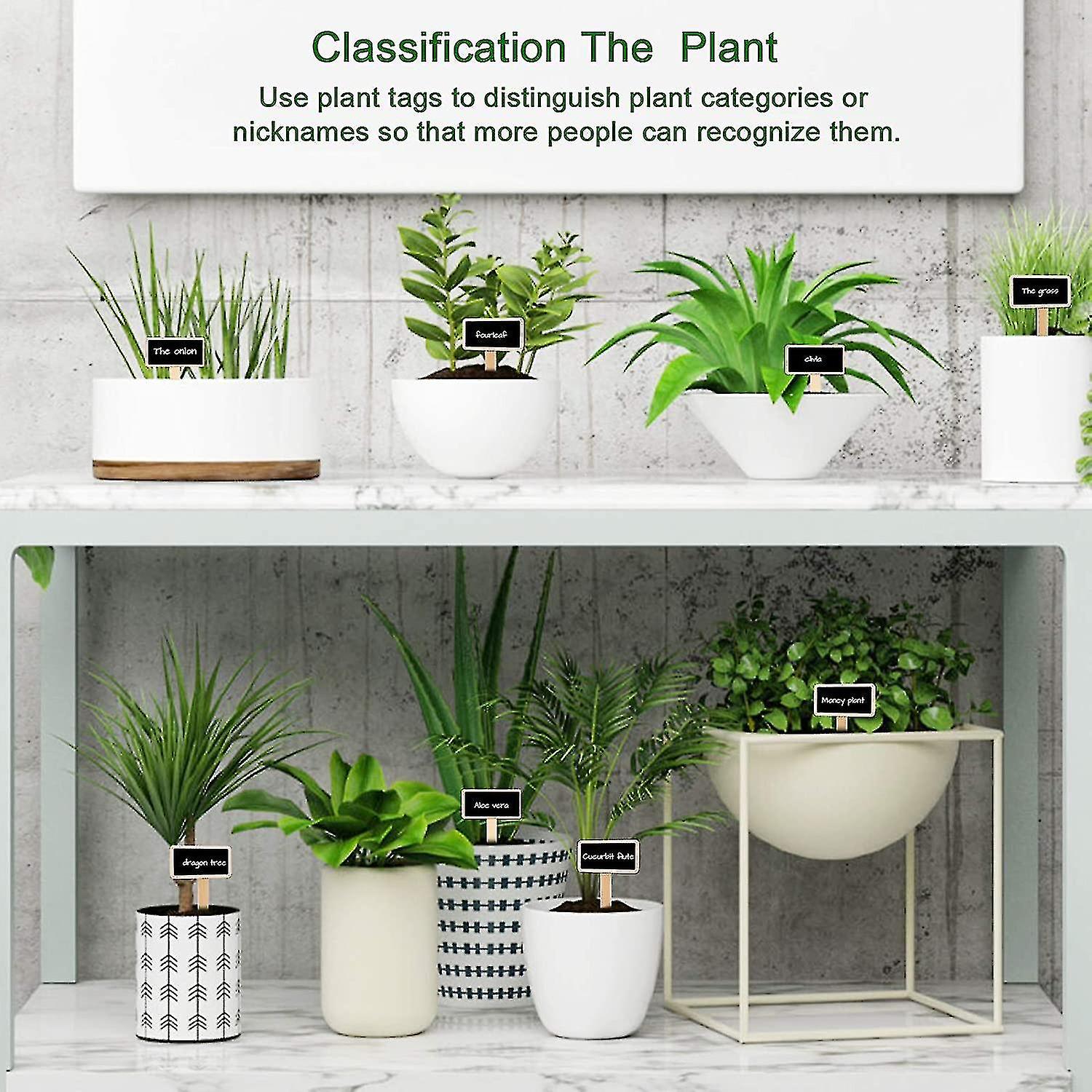 40 Pcs Wooden Plant Signs Wood Plants Tags Garden Signs Labeling Plant ...