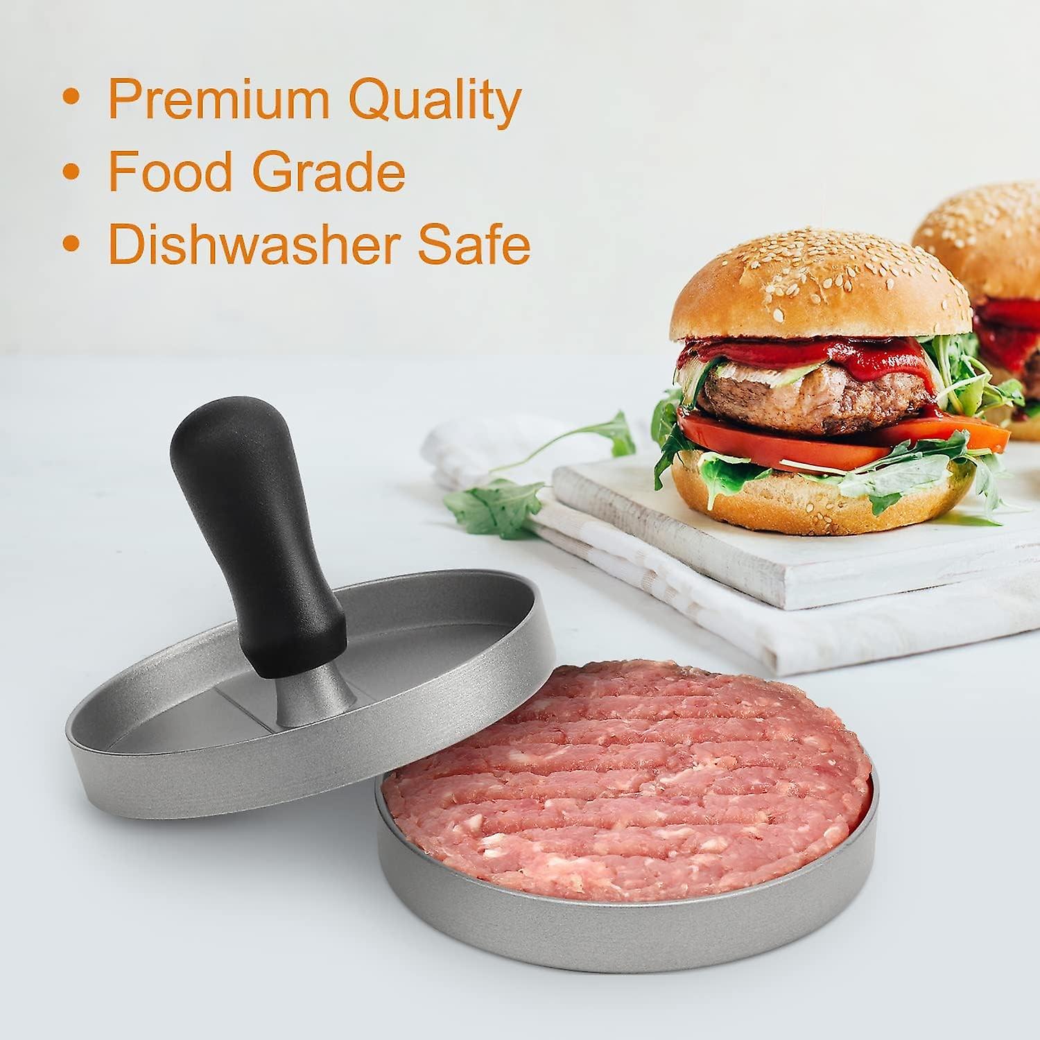 Burger Press Non-Stick Hamburger Patty Maker with Wax Paper Aluminum ...