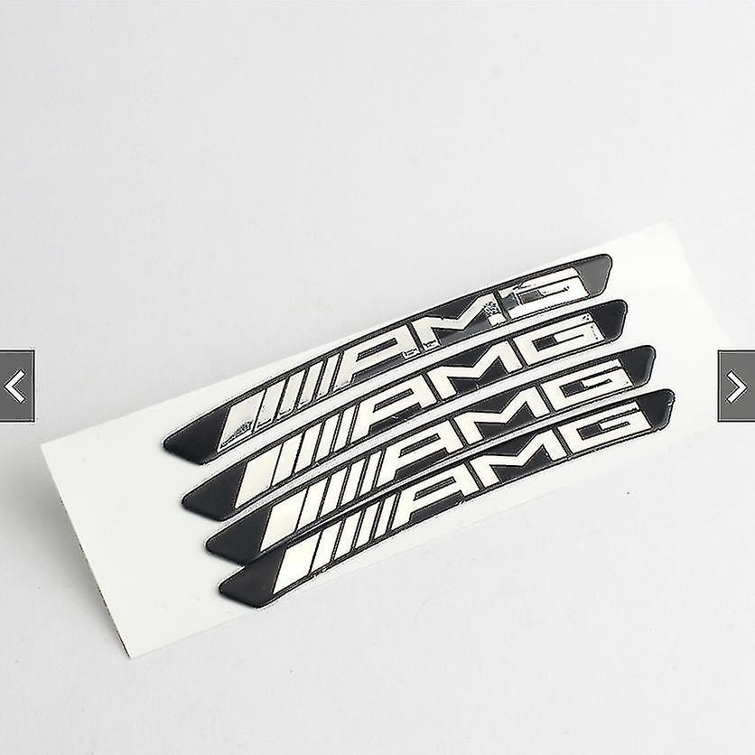 4pcs Alloy Mercedes Amg Wheel Rim Sticker Emblem Badge Black | Fruugo UK