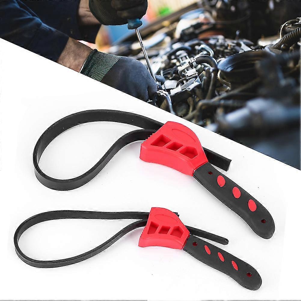 2pcs Non-Slip Belt Type Oil Filter Wrench Tighten Loosen Removal ...