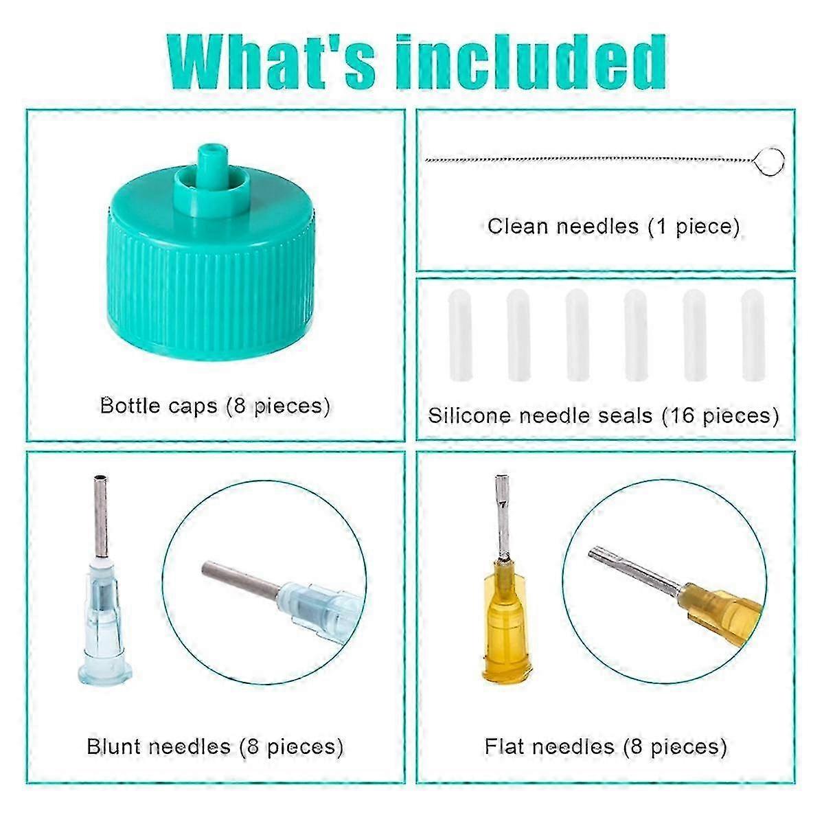 8pcs Precision Applicator Caps,with Round Flat Needles Purpose Paint ...