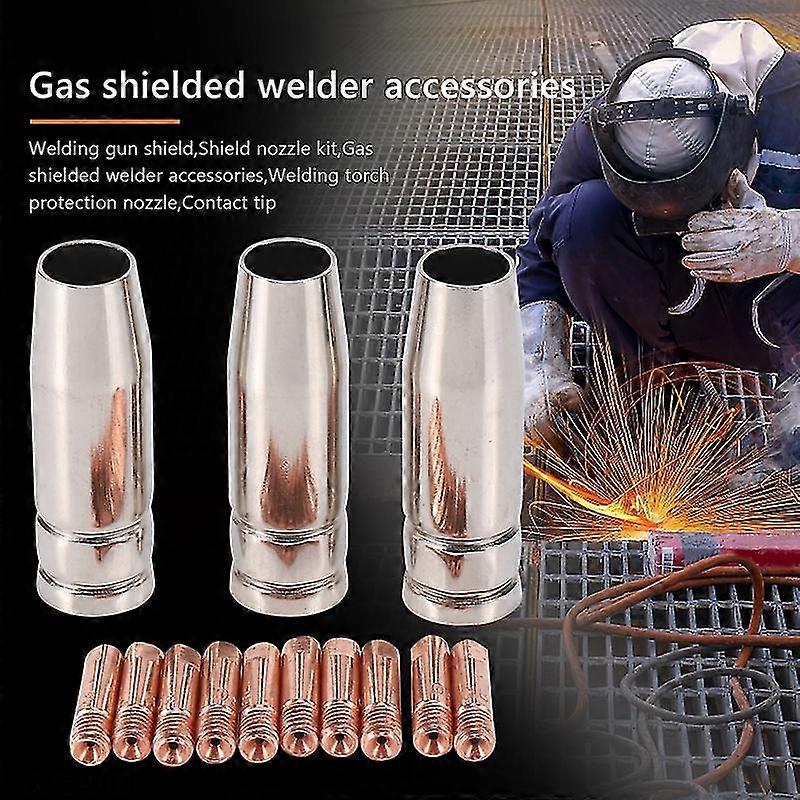 13Pcs CO2 Mig Welding Torch Aircooled MB 15AK Contact Tip Holder Gas ...