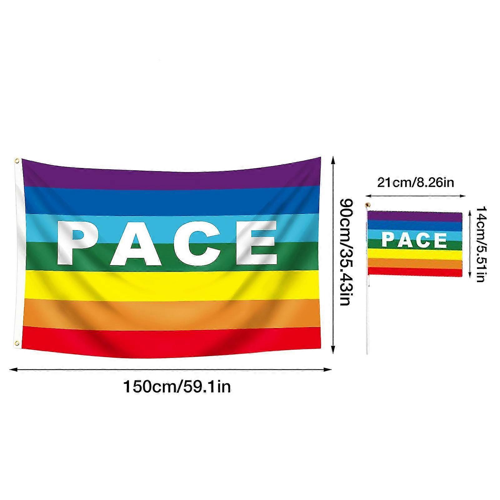Gay Pride Flag Set Rainbow Lgbtq With Pace Pattern Banner String ...